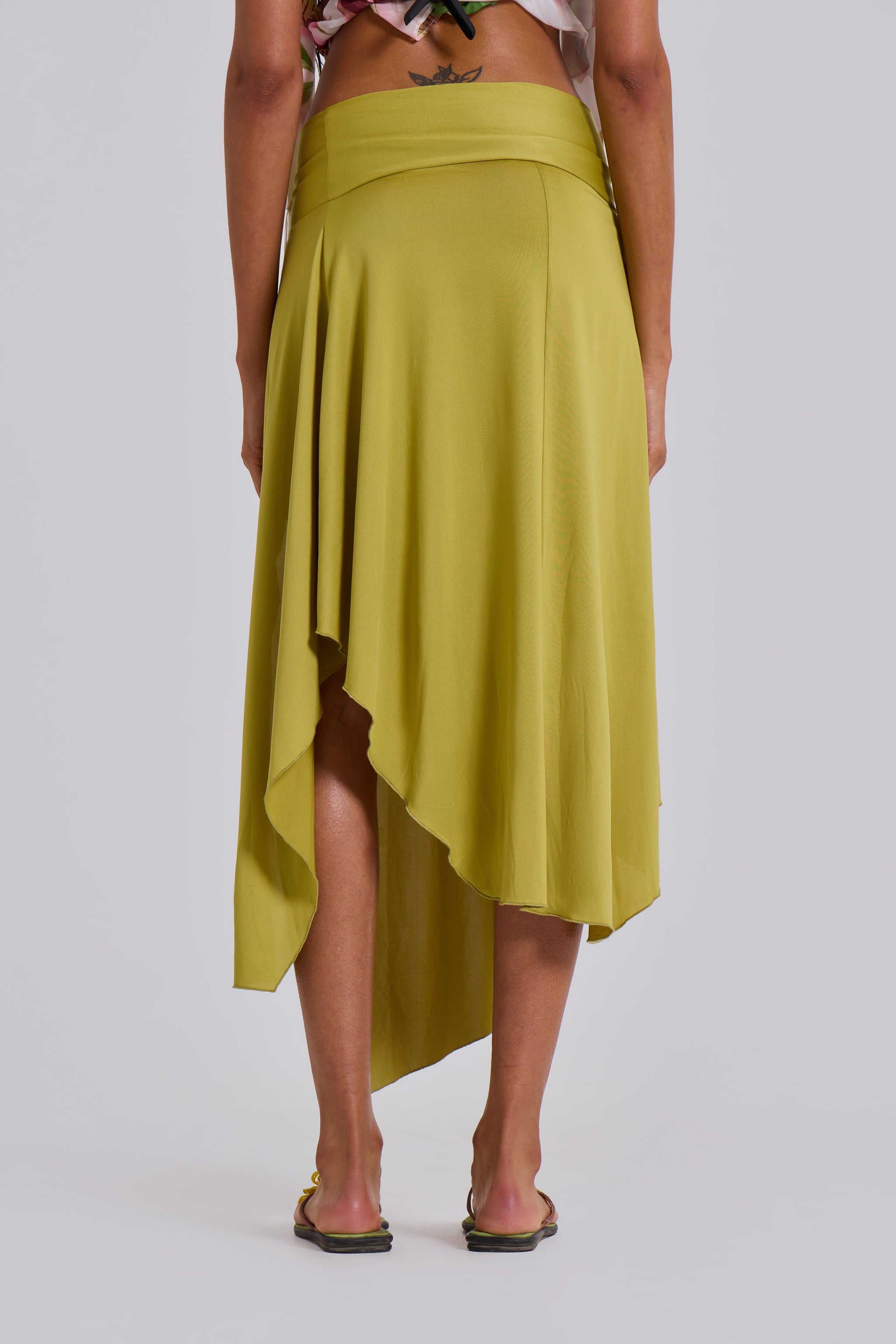 Riana Asymmetric Midi Skirt - Jaded London